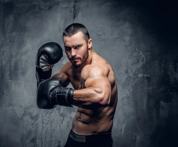 Aggressive shirtless boxer Stock Photo by ©fxquadro 127917238