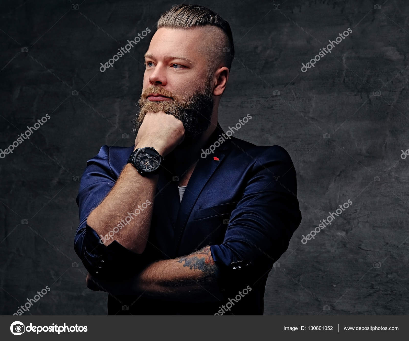 Thoughtful bearded punk man Stock Photo by ©fxquadro 130801052
