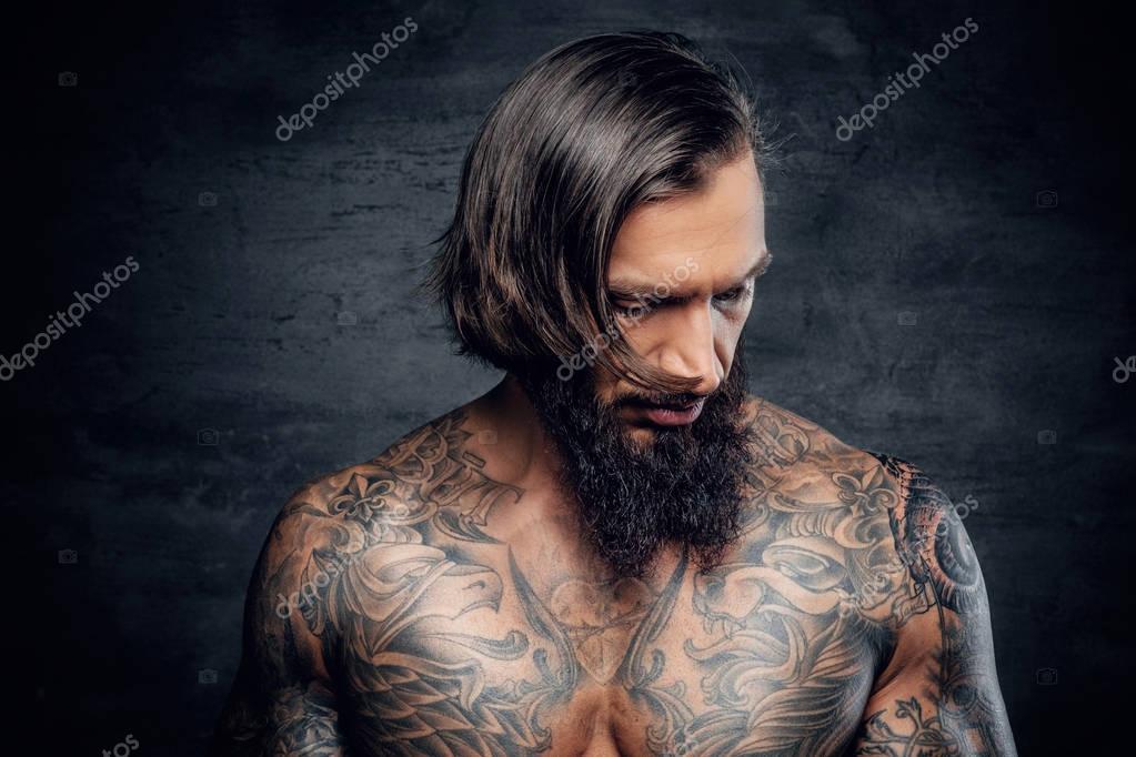 Man with tattooed body — Stock Photo © fxquadro #139068972