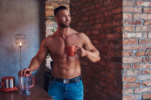 Shirtless man coffee Stock Photos, Royalty Free Shirtless man coffee ...