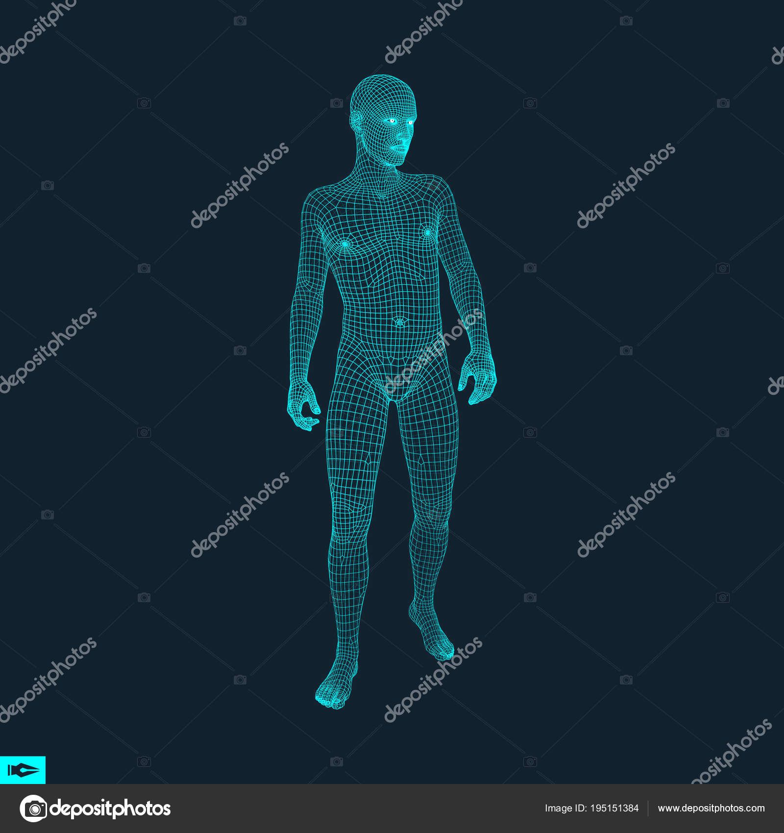 3D Model of Man. Polygonal Design. Geometric Design. Business, S Stock ...