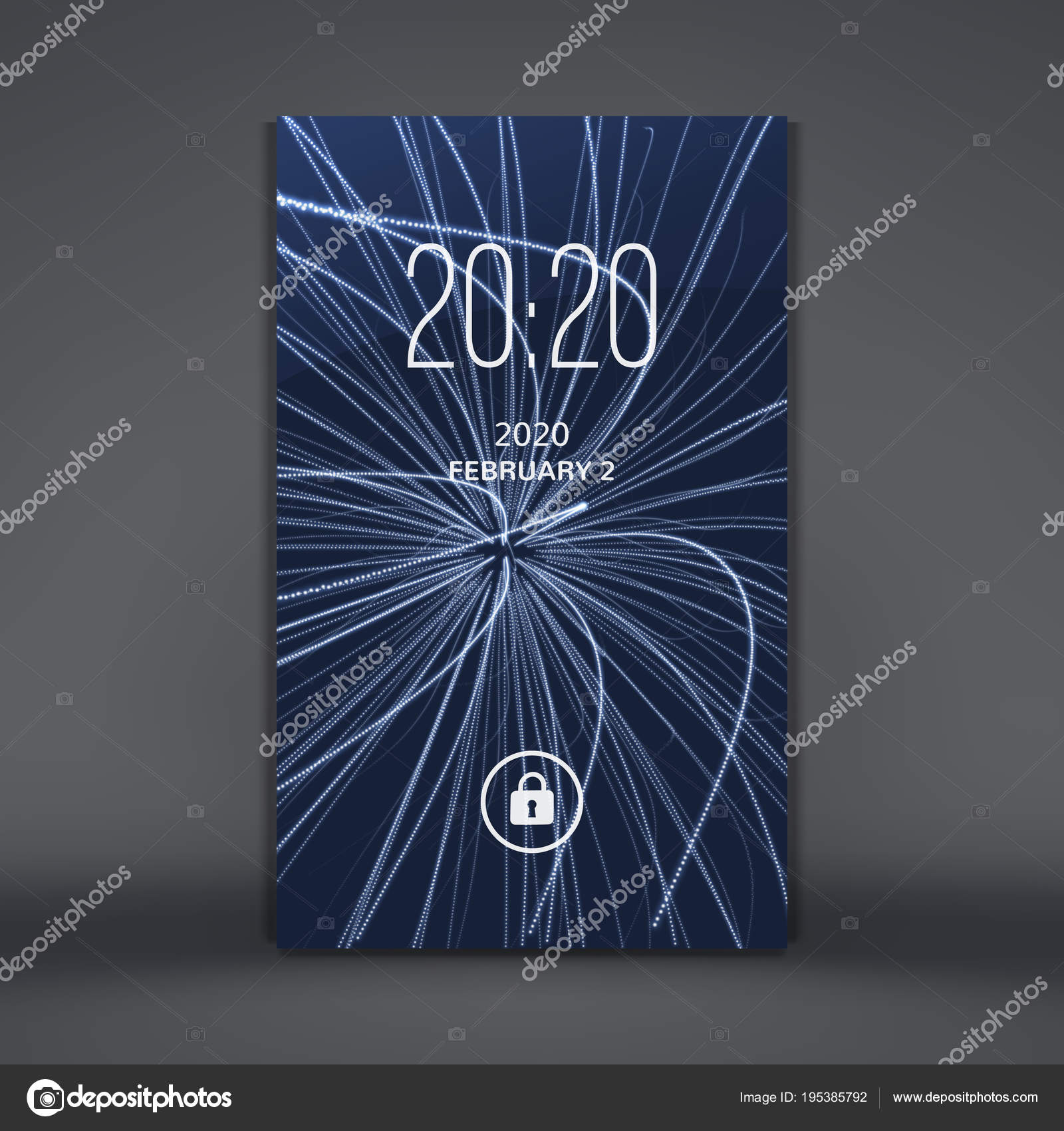 Modern lock screen for mobile apps. Smartphone. 3d grid background ...
