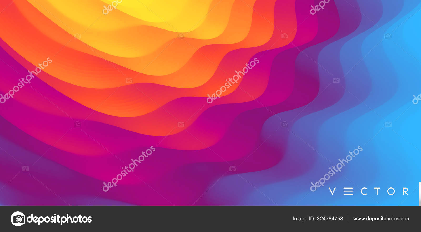 3D wavy background with ripple effect. Vector illustration for ...