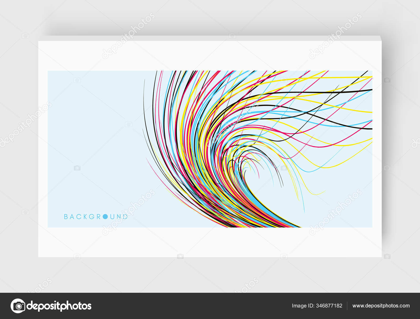 Cover Design Template Curved Lines Perspective Effect Optical Fiber ...