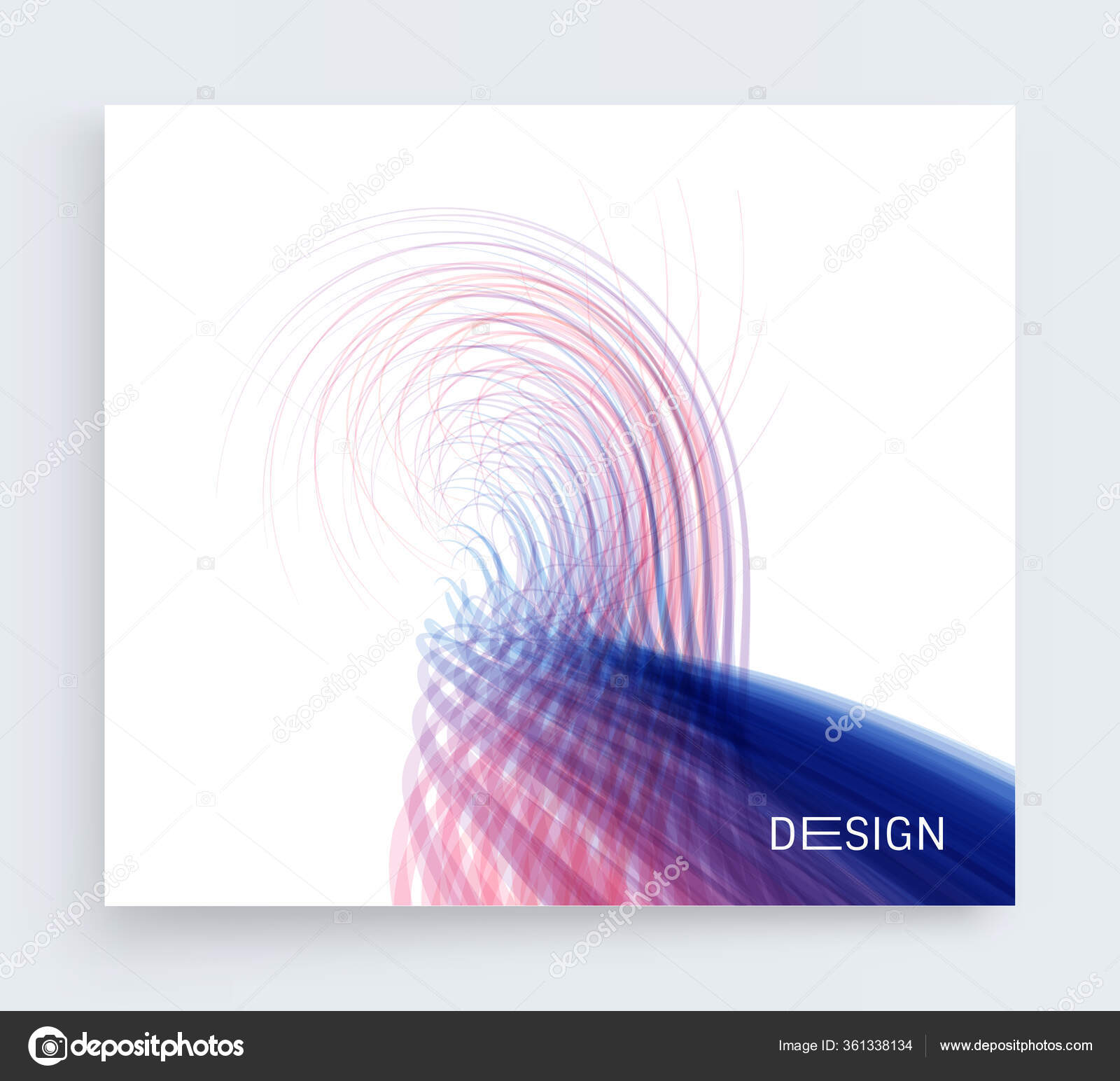 Cover Design Template Curved Lines Perspective Effect Optical Fiber ...