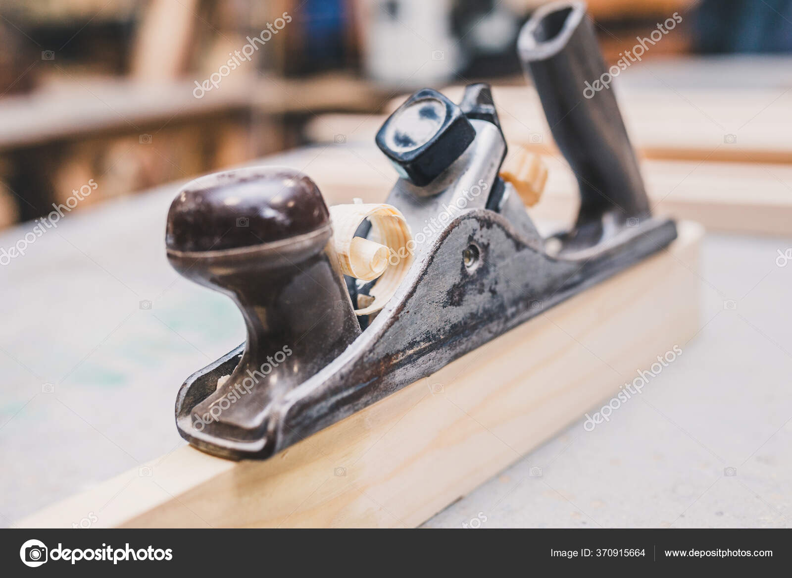 Carpentry Workshop Planer Workbench Planing Wood — Stock Photo ...