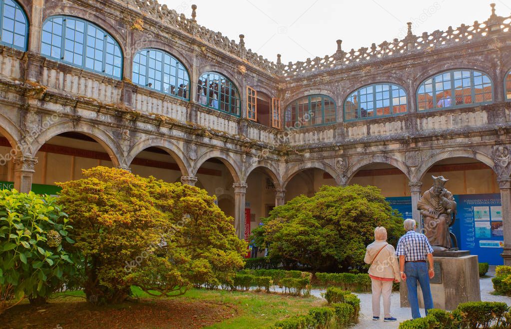 Inner court of Library of University of Santiago de Compostela – Stock ...