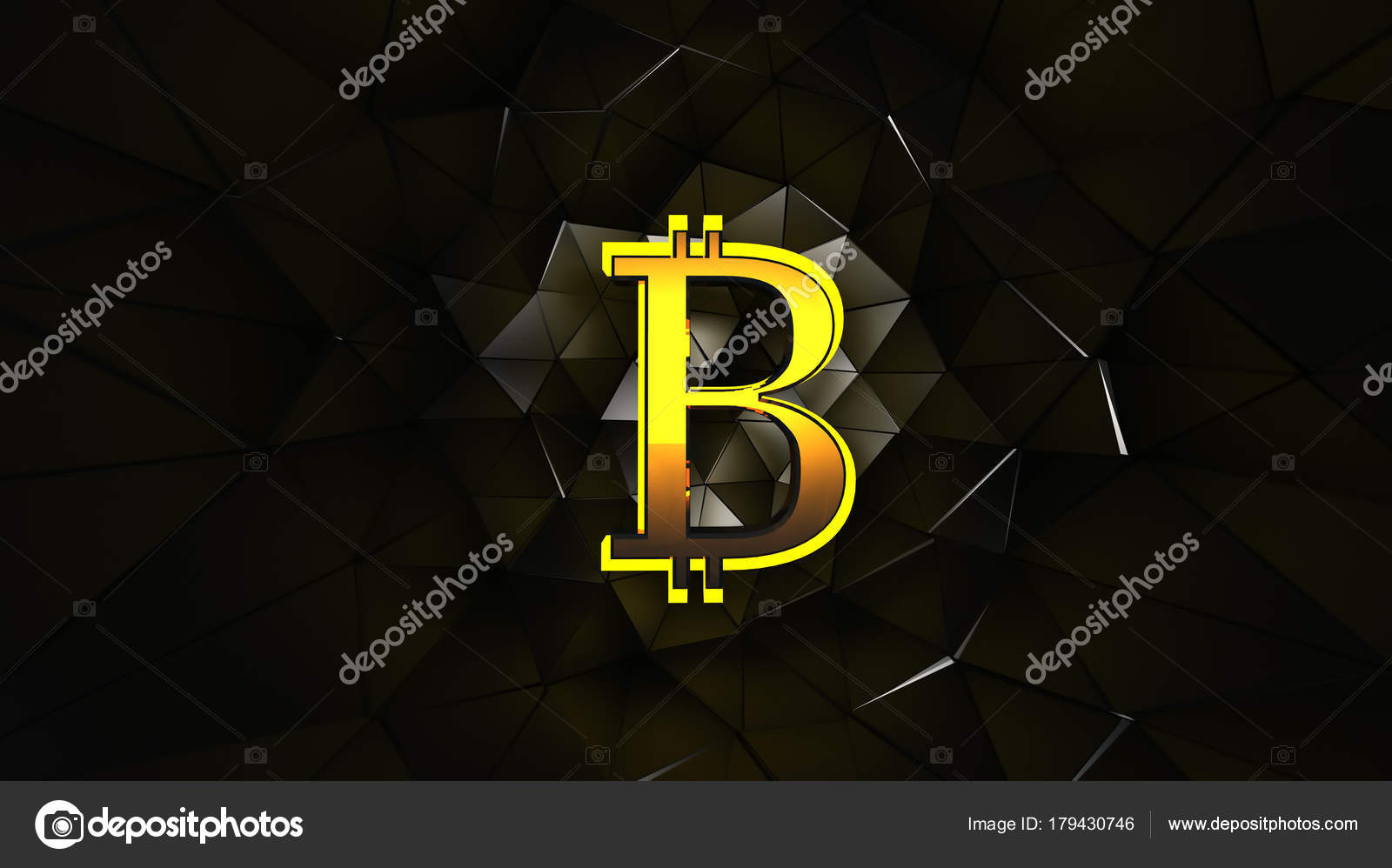 Bitcoin Gold Color Beautiful Black Background Symbol Cryptocurrency ...
