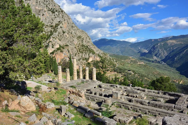 Temple of Apollo at Delphi archaeological site in Greece — Stock Photo ...