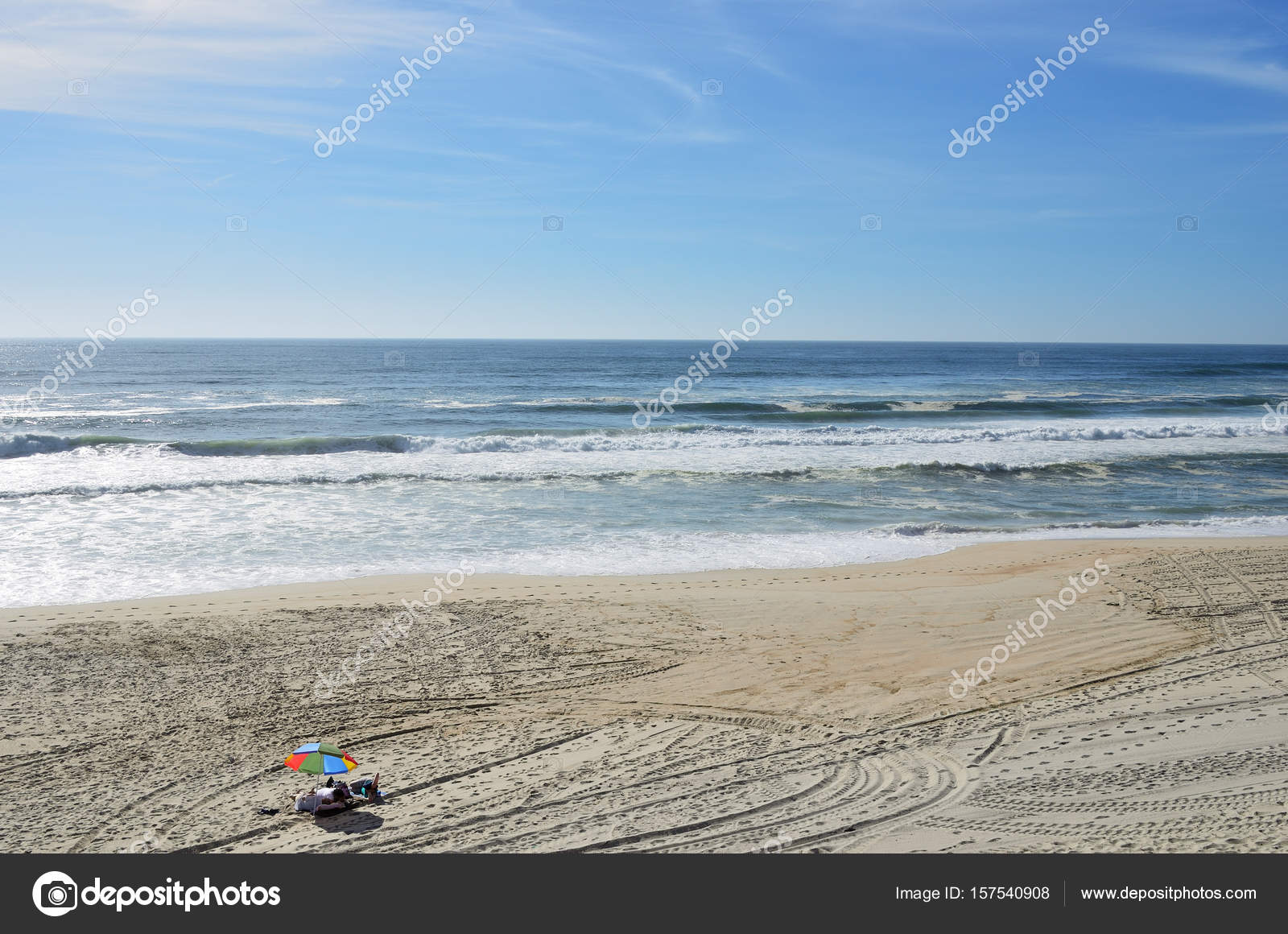 Océano Atlántico, Costa Nova playa en Aveiro, Portugal — Foto de stock ...
