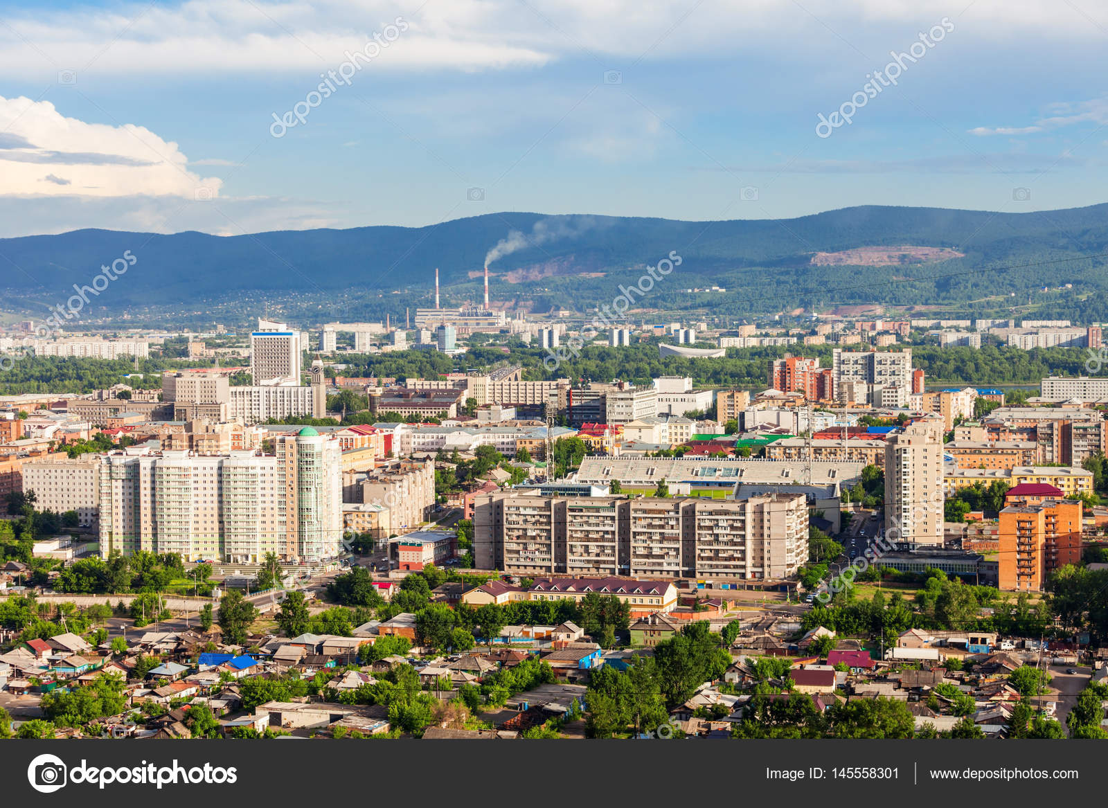 Krasnoyarsk aerial panoramic view — Stock Photo © saiko3p #145558301 Krasnoyarsk aerial panoramic view — Stock Photo © saiko3p #145558301