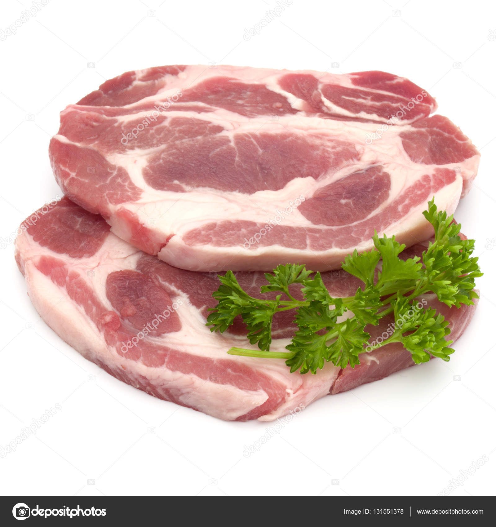 Raw pork neck chop meat Stock Photo by ©natika 131551378