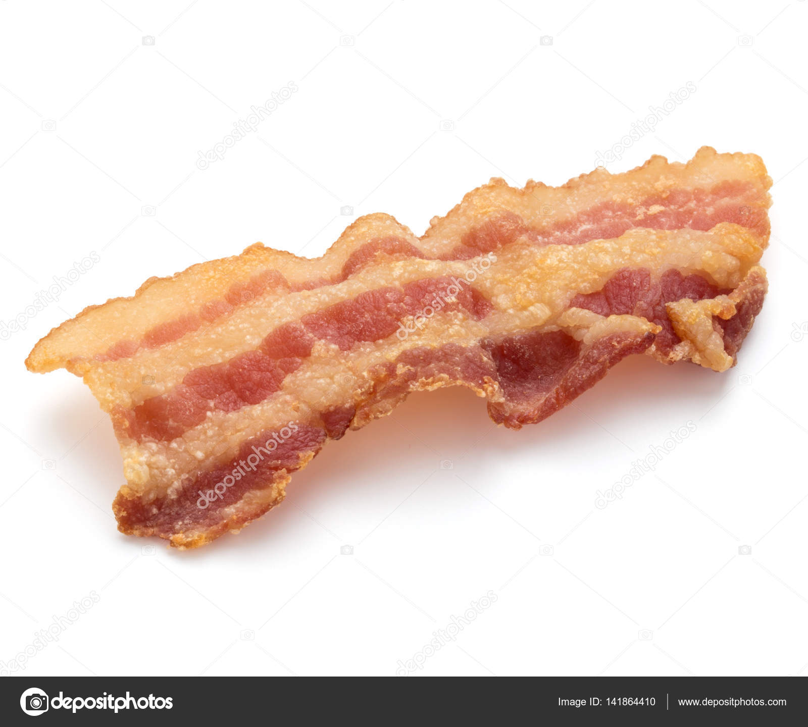 Cooked crispy slice of bacon Stock Photo by ©natika 141864410