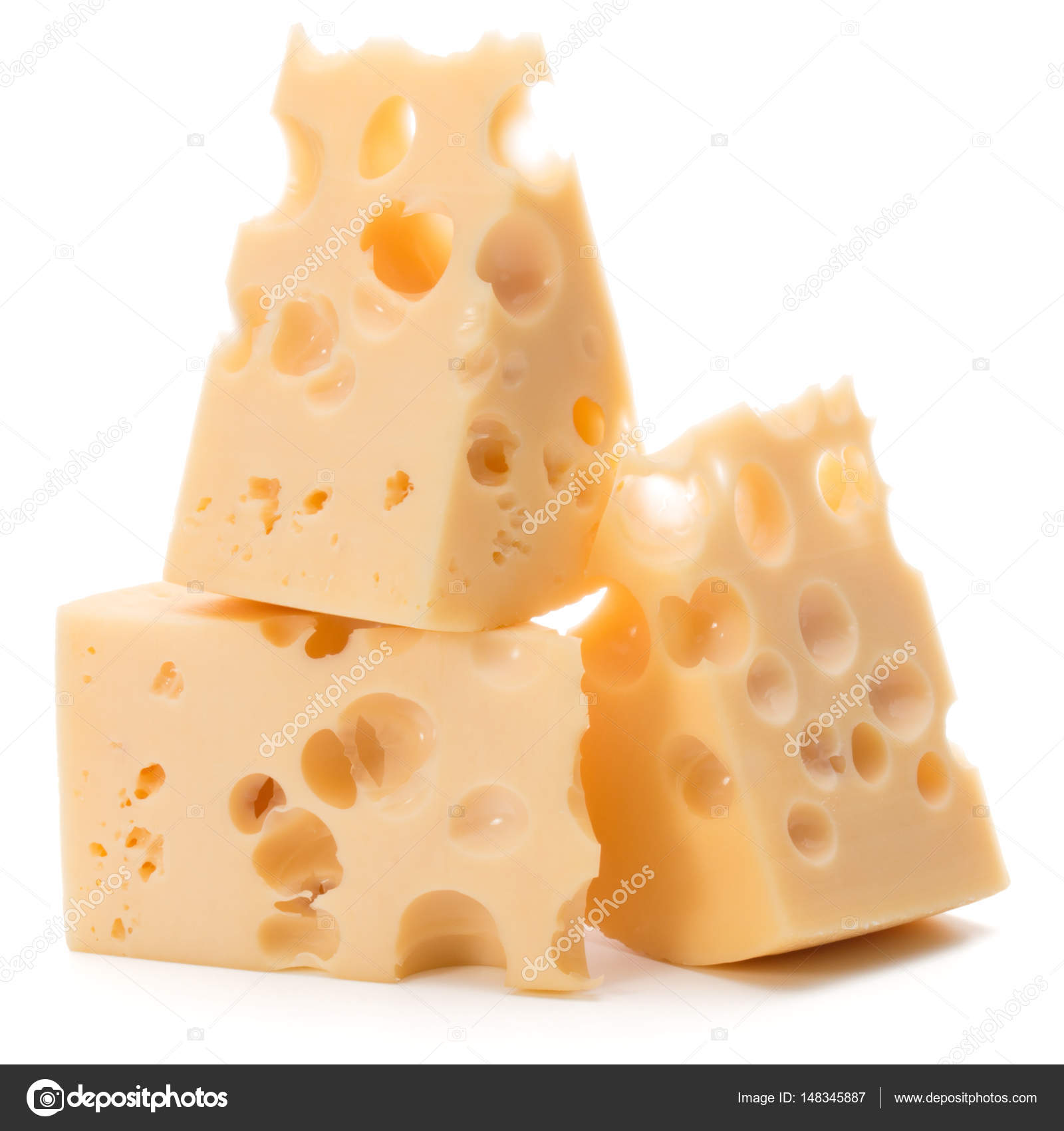 Cheese blocks on white Stock Photo by ©natika 148345887