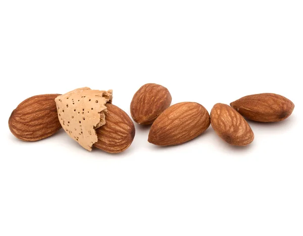 Almond nut in shell and shelled isolated on white background clo Stock ...