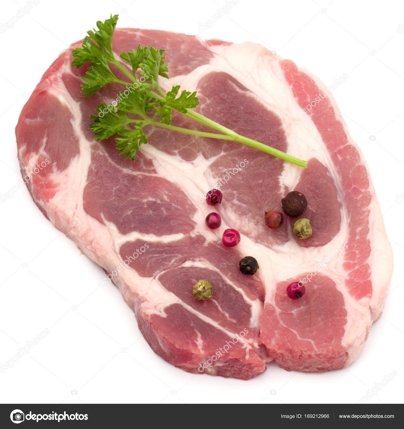 Raw pork neck chop meat Stock Photo by ©natika 169212966