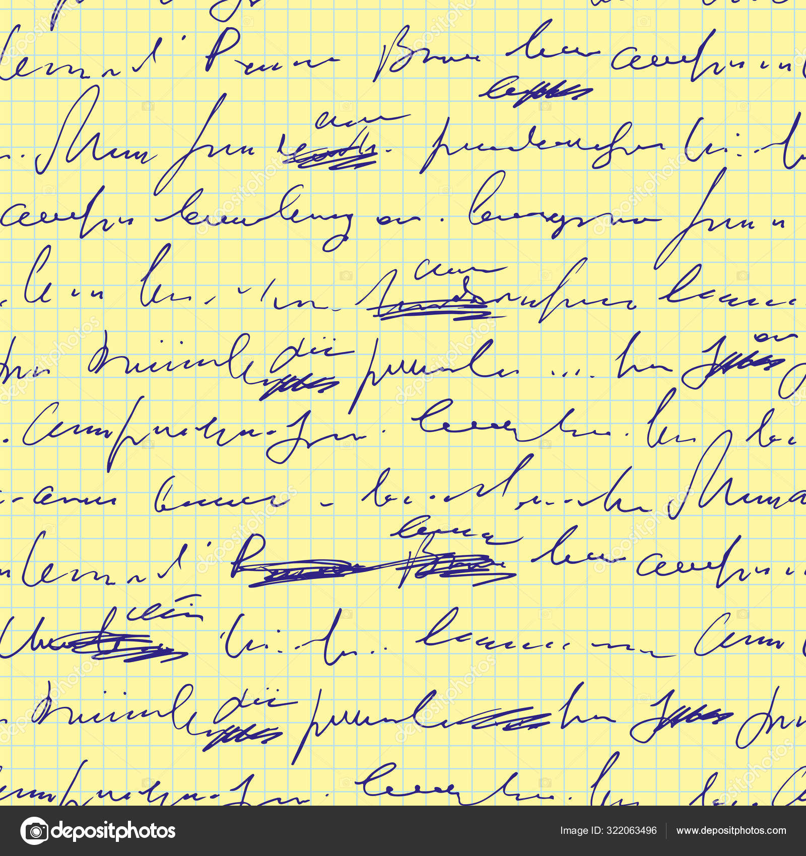 Handwritten Abstract Text Mistakes Misprints Seamless Pattern Vector ...
