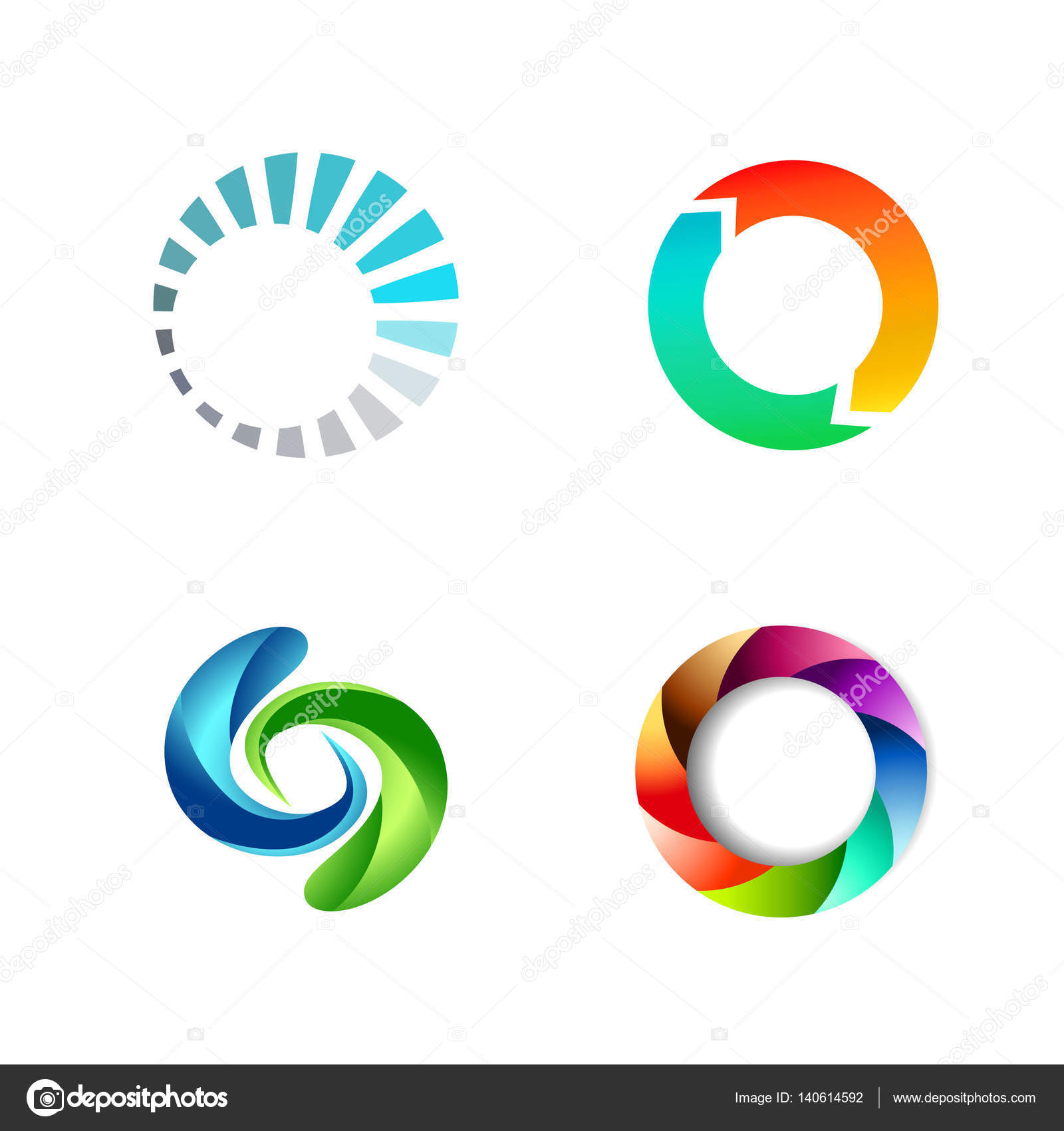 Different Round Circle Sign Logo Set Stock Vector Image by ©S ...