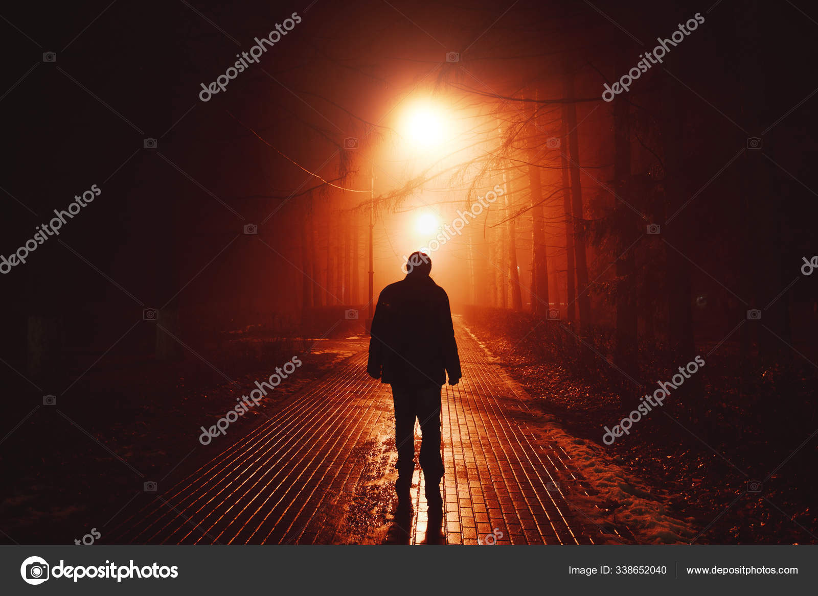 Sad Person Walking Alone