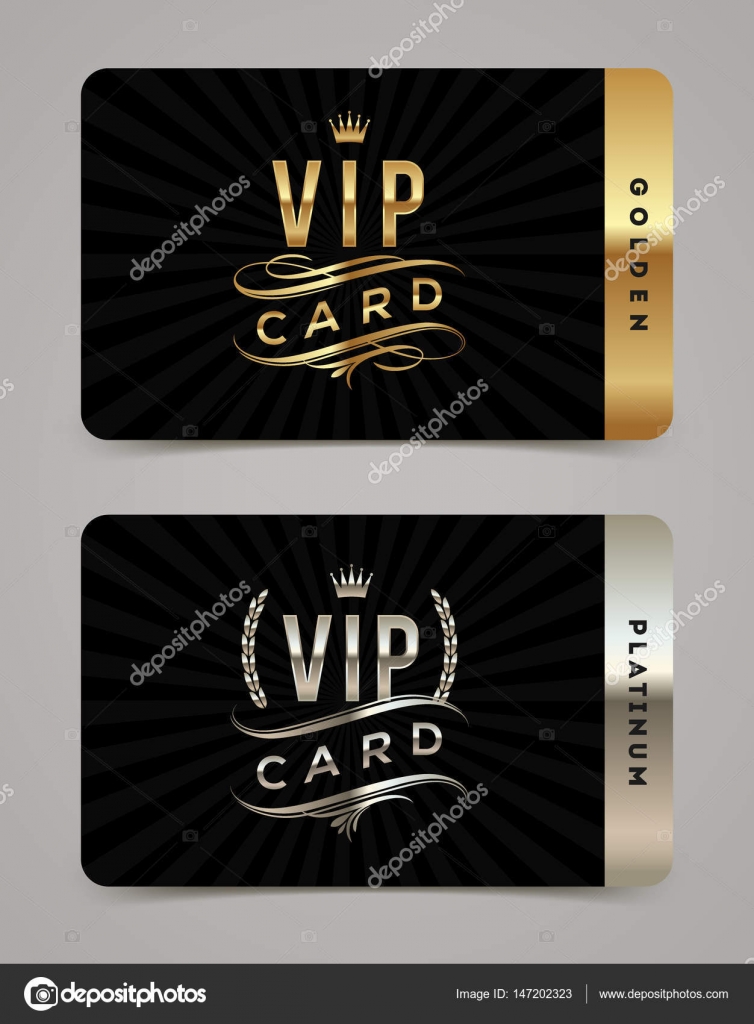 Vorlage für goldene und platinfarbene VIP-Karten - Typendesign mit ...
