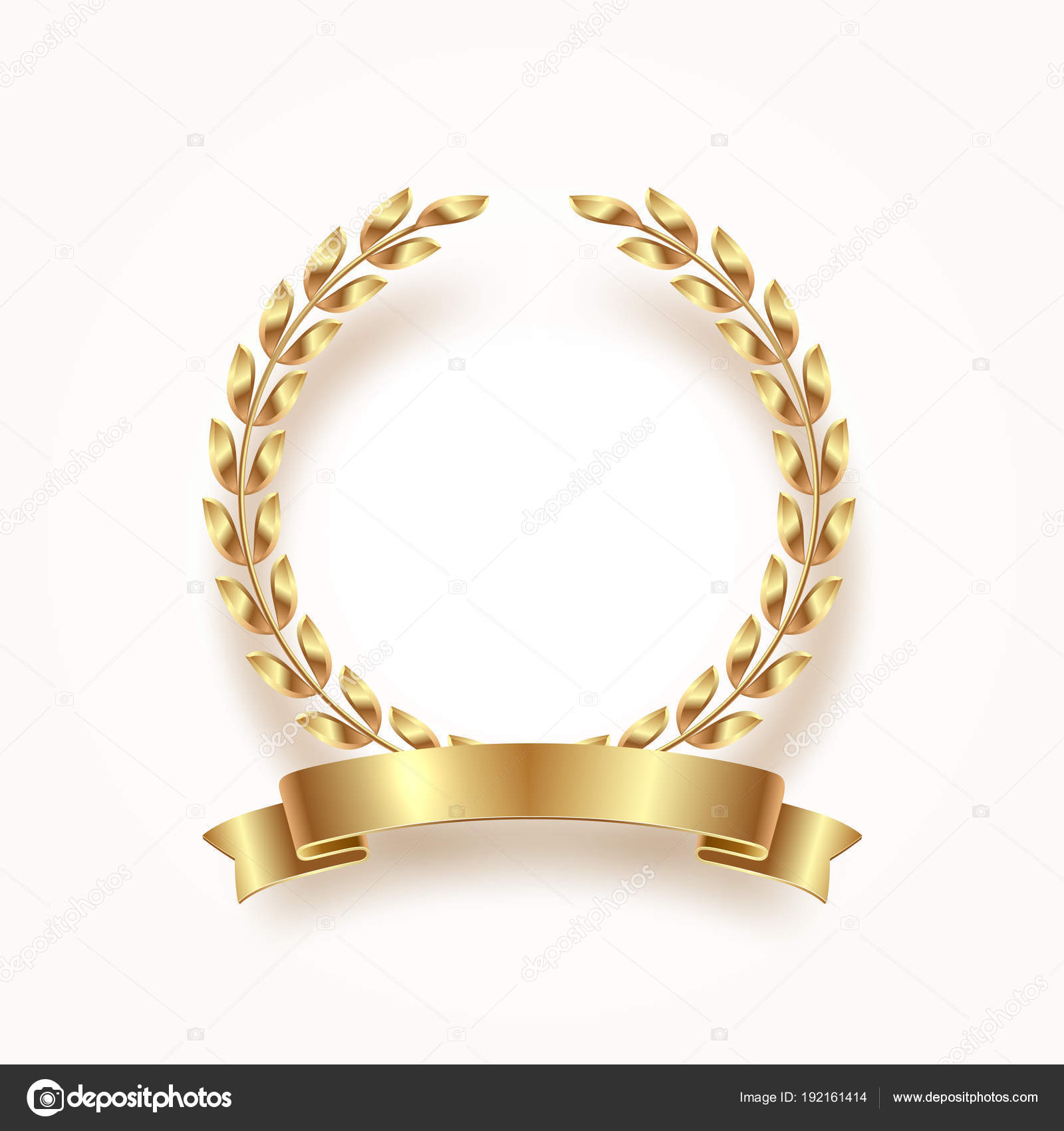 Golden laurel wreath with ribbon. Vector illustration. Stock Vector by ... Golden laurel wreath with ribbon. Vector illustration. Stock Vector by ...