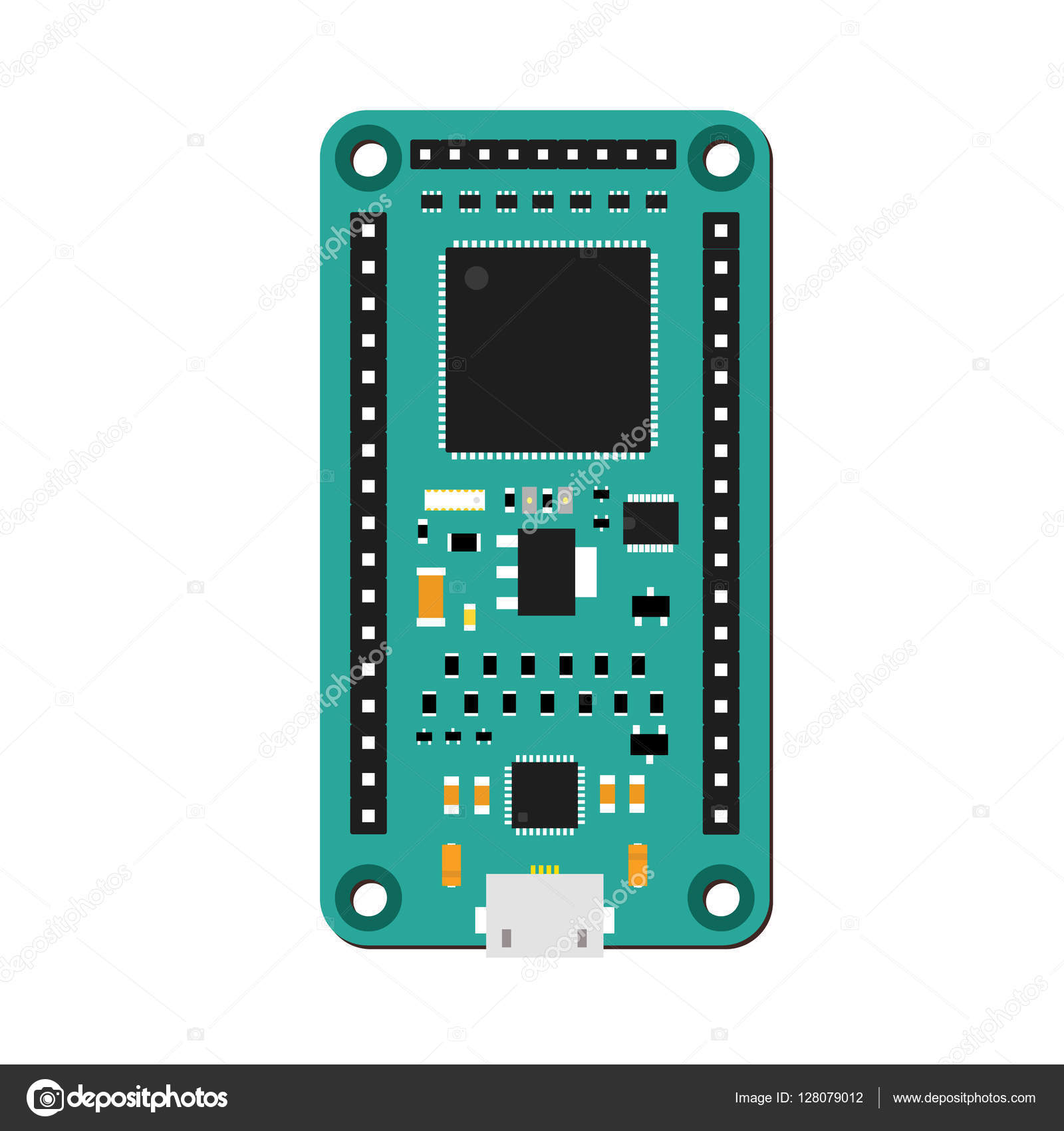 DIY electronic green mini high end board with a microcontroller Stock ...