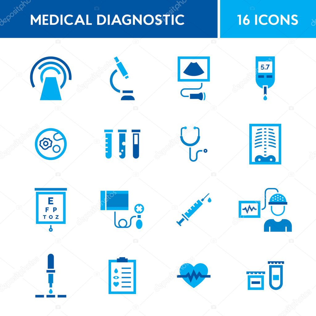 Medical Diagnostic Vector Icon Set — Stock Vector © sokolfly #132426712