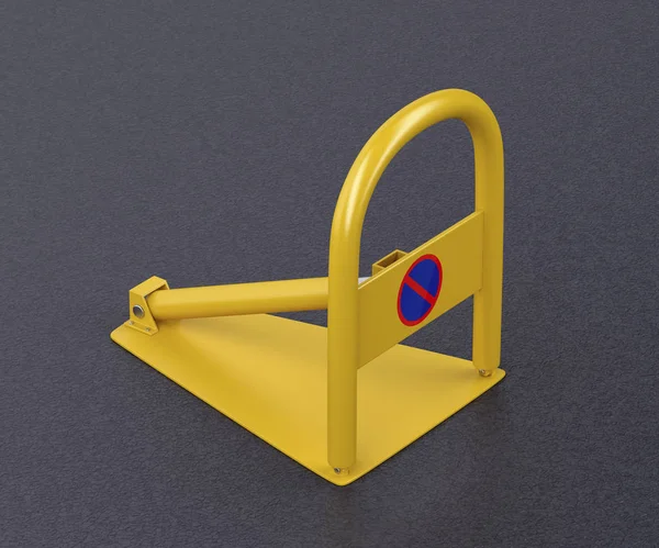 Yellow foldable parking barrier Stock Photo by ©magraphics 327477920