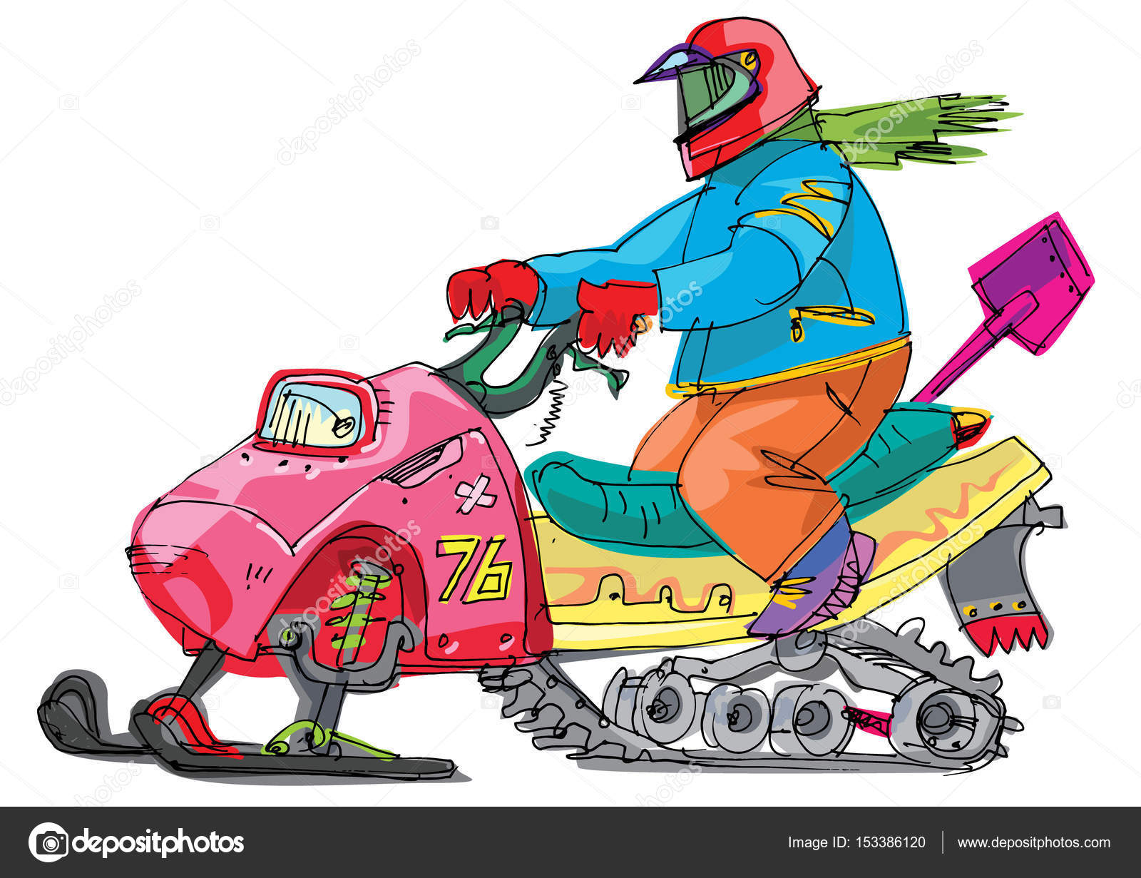 Scary Cartoon Sled Riding