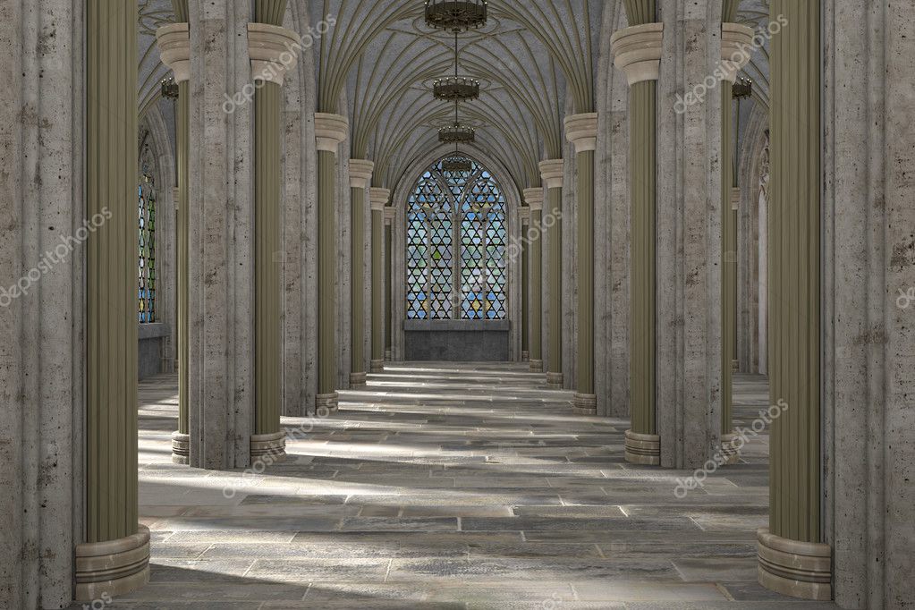 Gorgeous view of gothic hall interior Stock Photo by ©Surovtseva 126405972