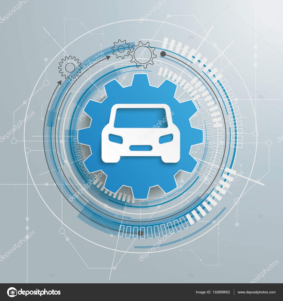 Futuristic gear wheel with car Stock Vector Image by ©limbi007 #132689652