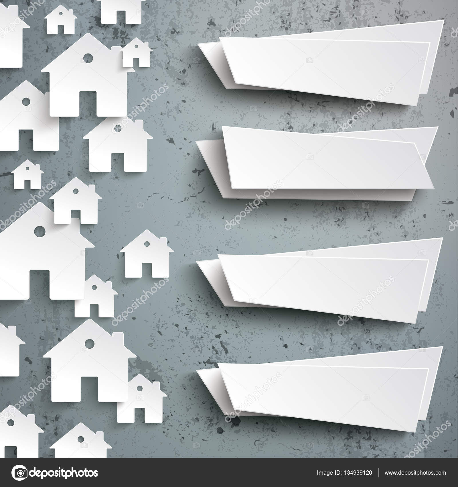 Infographic with white house shapes Stock Vector by ©limbi007 134939120