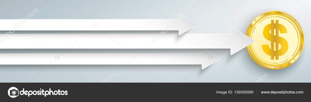 3 Arrows Golden Dollar Header Stock Vector by ©limbi007 159300590