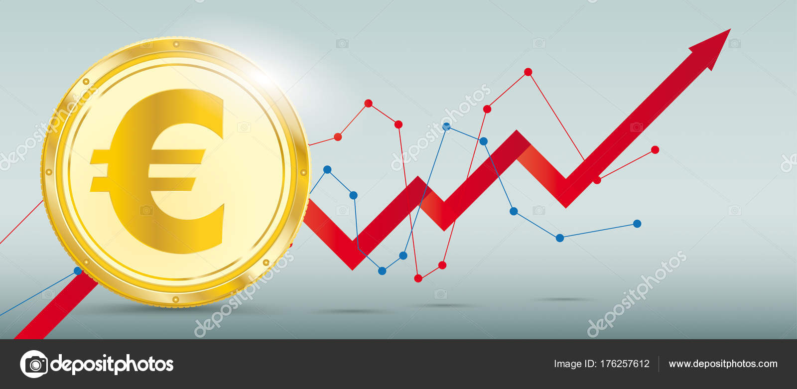Golden Euro Coin Growth Chart Stock Vector Image by ©limbi007 #176257612