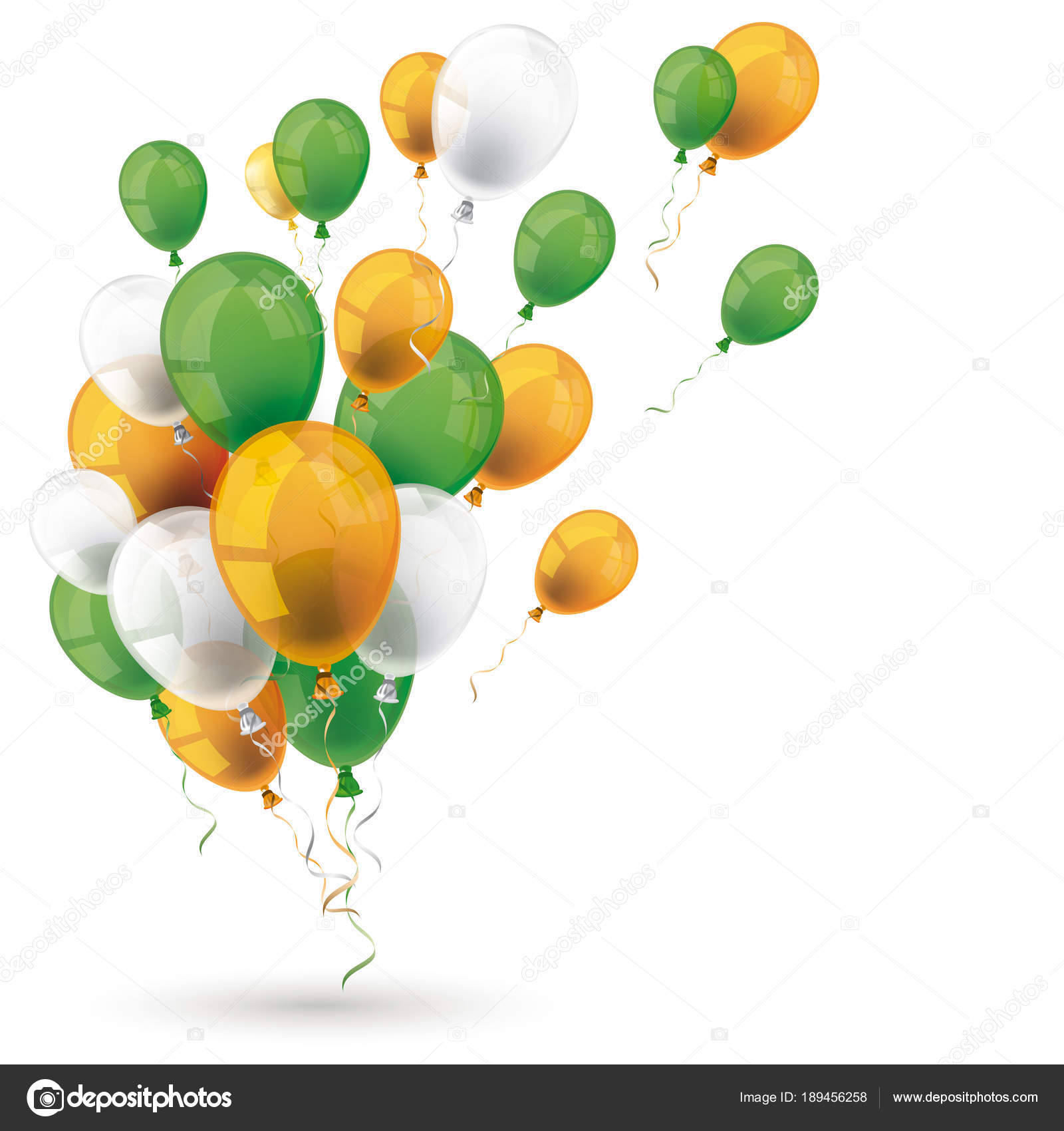 Green Orange Balloons White Background Eps Vector File Stock Vector ...