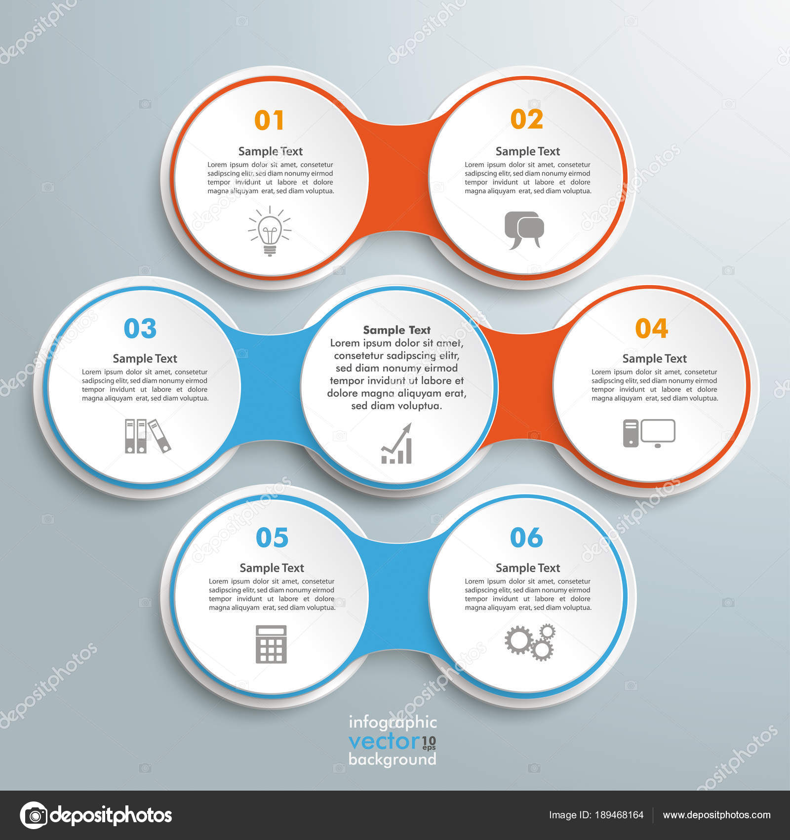 Circle Chain Infographic Gray Background Eps Vector File Stock Vector ...