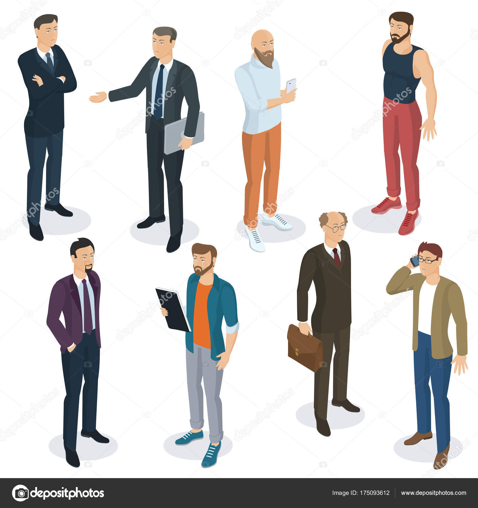 Isometric people vector set. Stock Vector Image by ©mustahtar #175093612
