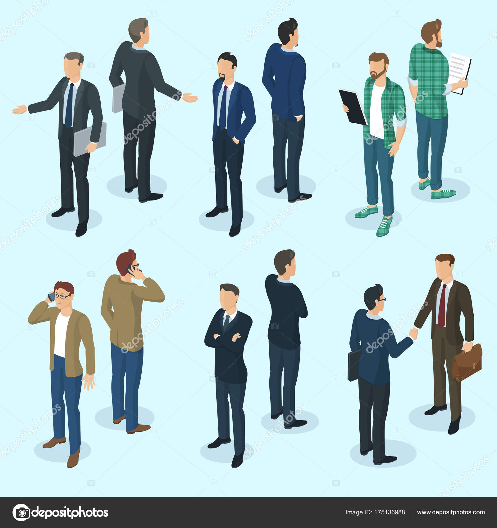 Isometric People Vector CAD, Vector Isometric Street People Student