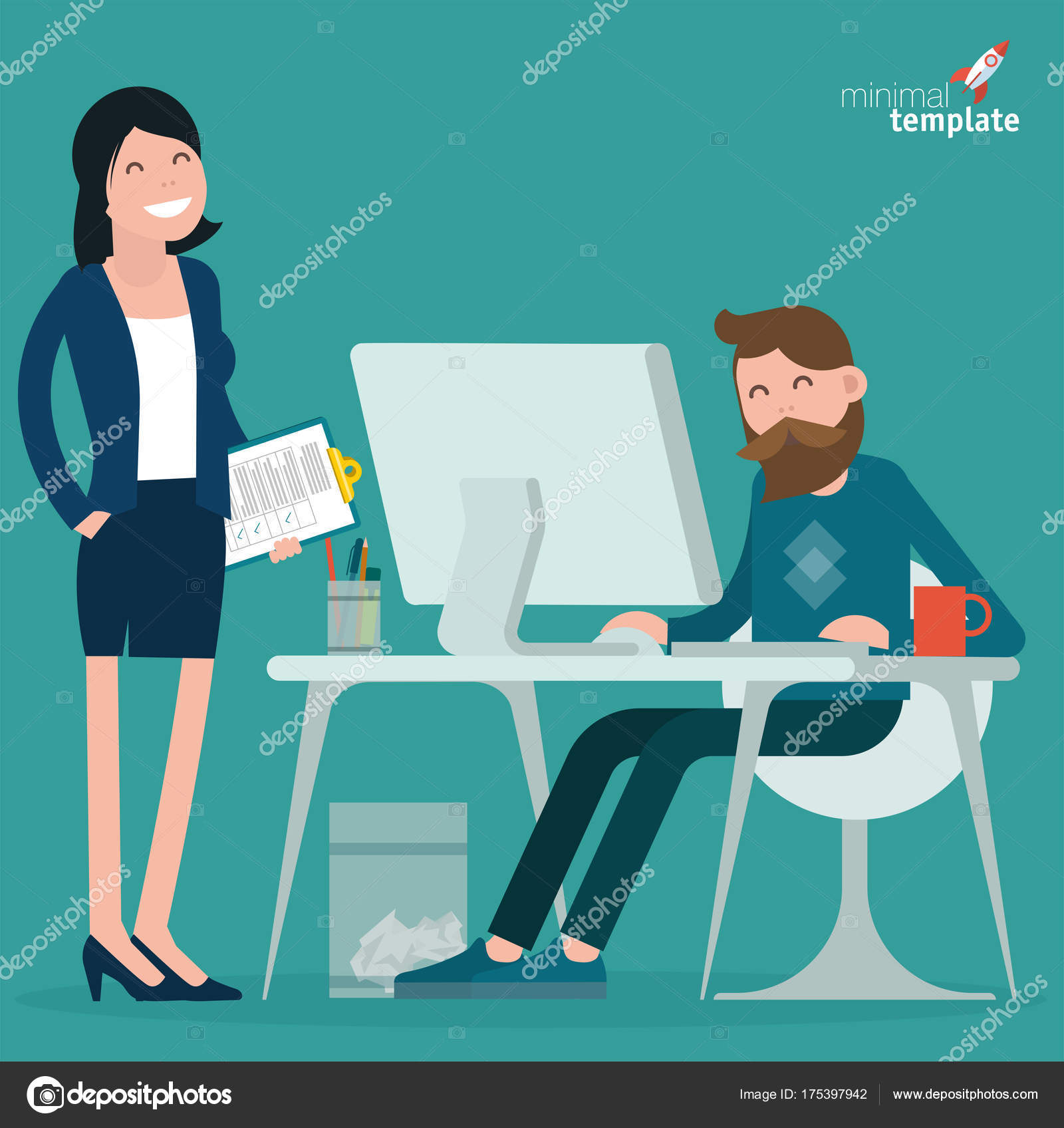 Hard Working Woman Clip Art
