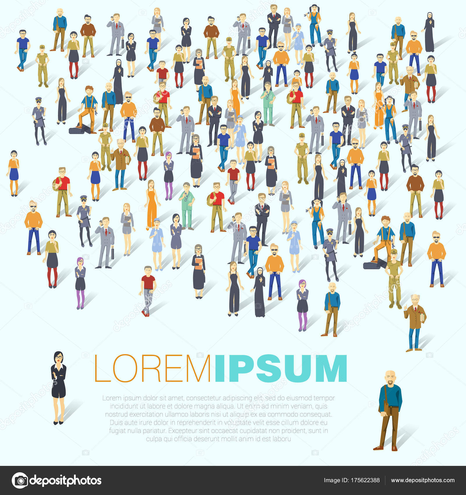 Human crowd vector presentation template Stock Vector Image by ...