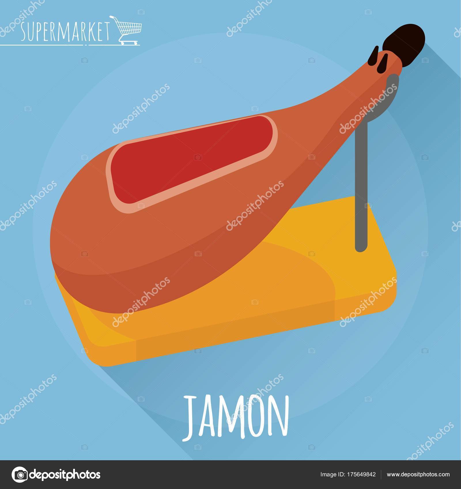 Flat design jamon vector icon Stock Vector by ©mustahtar #175649842