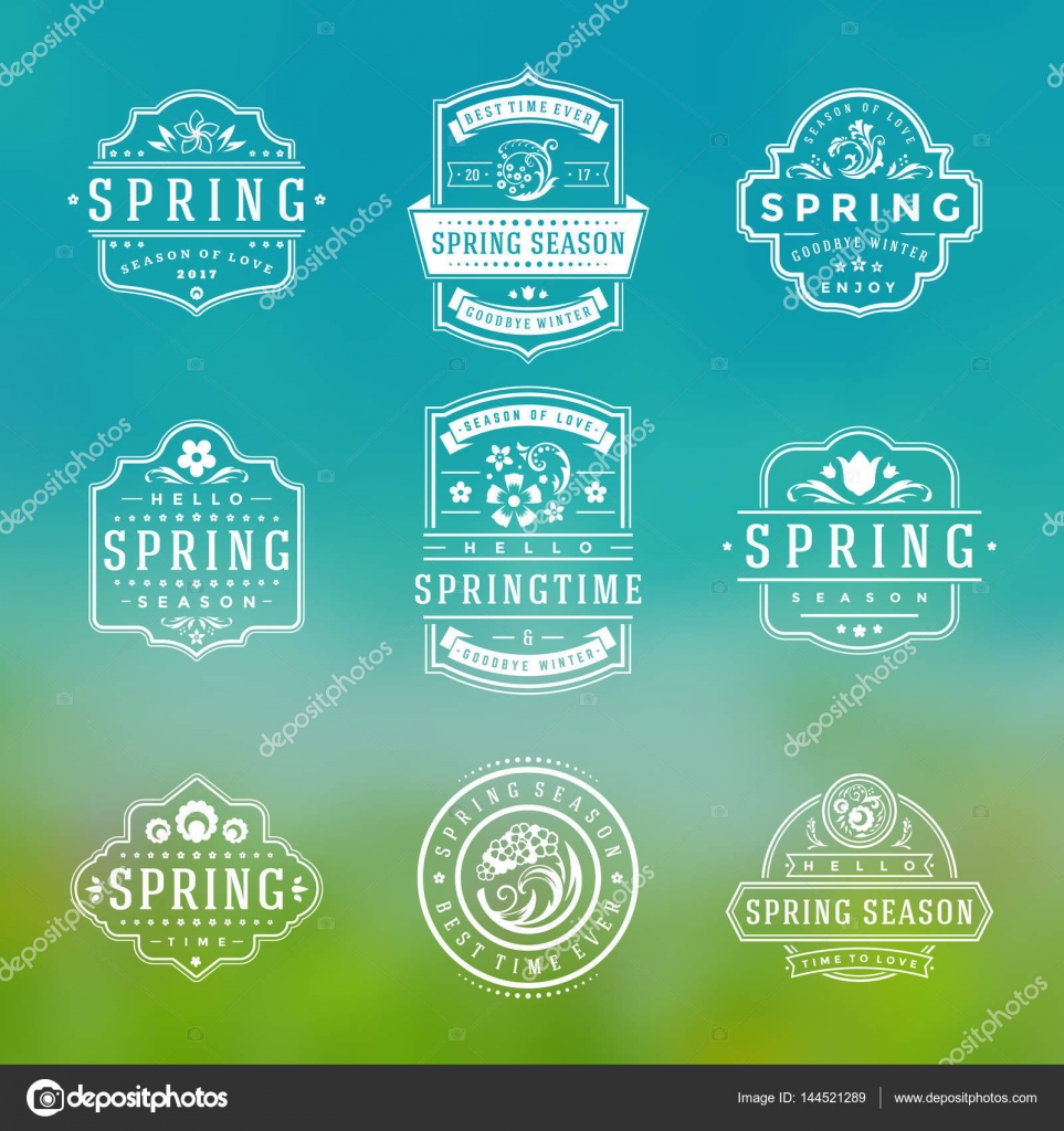 Spring Typographic Badges Design Set. Stock Vector Image by ©VikaSuh ...