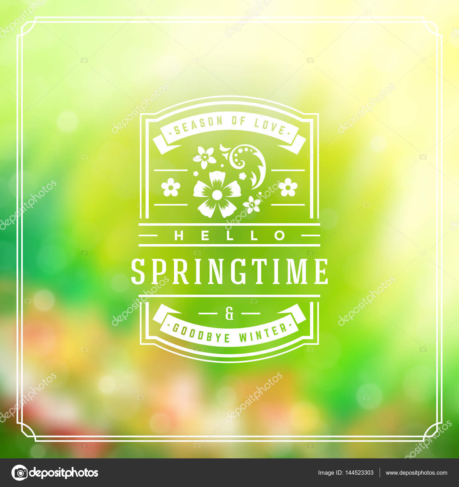 Spring Badge Vector Typographic Design Greeting Card Stock Vector by ...