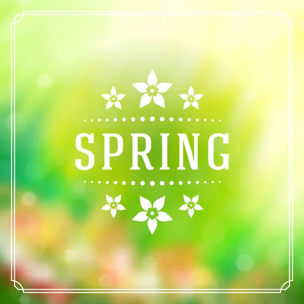 Spring Badge Vector Typographic Design Greeting Card. Stock Vector ...