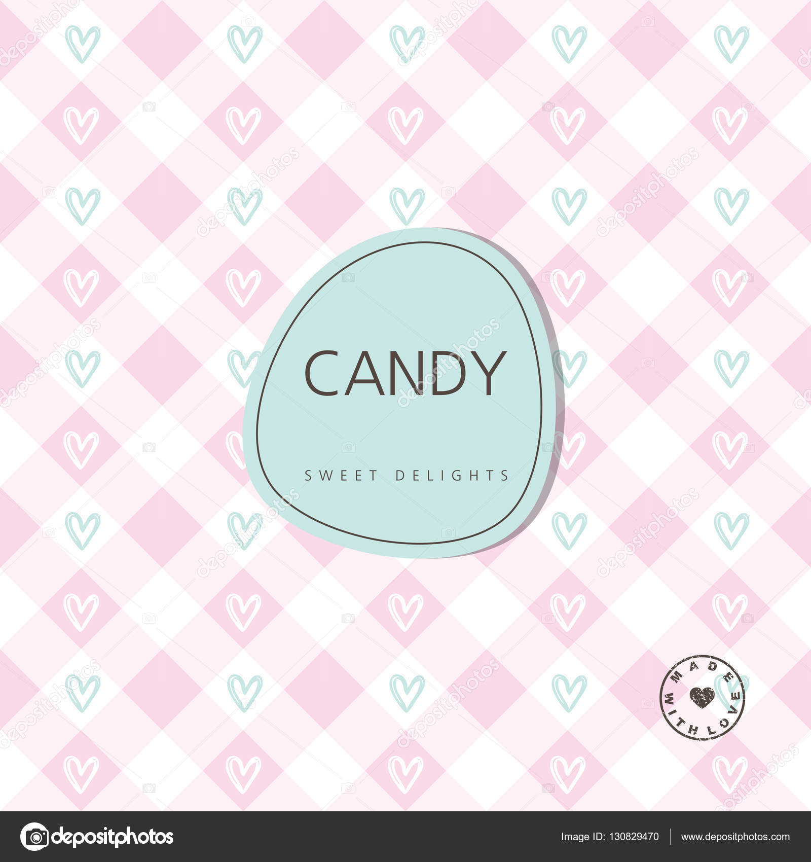 Candy background - sweet delights. Background with label. Design Stock ...