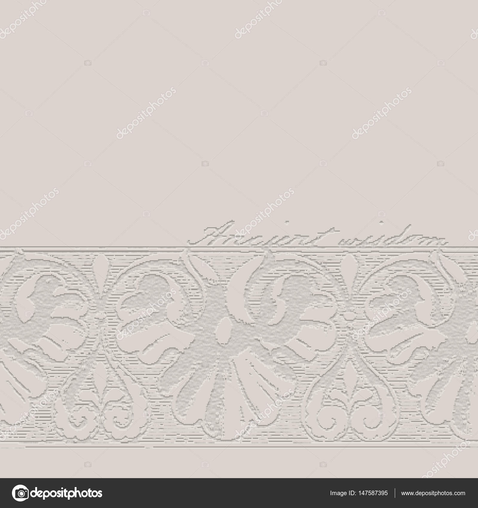 Stone floral engraving - stone background with copy space Stock Vector ...