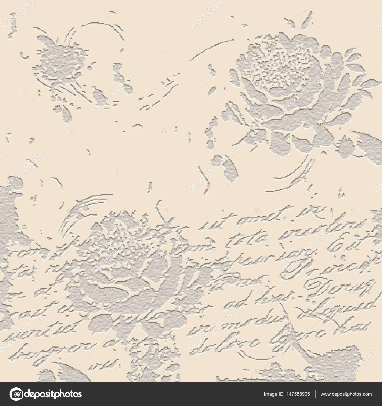 Stone floral engraving - stone background with copy space Stock Vector ...