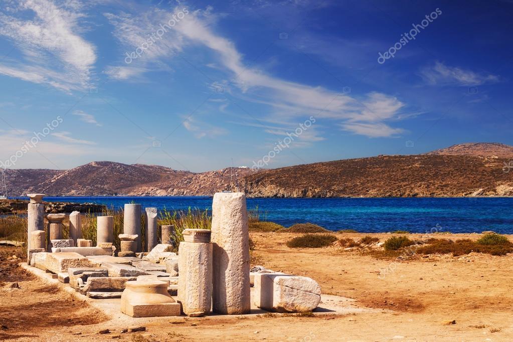 Ancient ruins on the island of Delos, Greece Stock Photo by ©anatema ...
