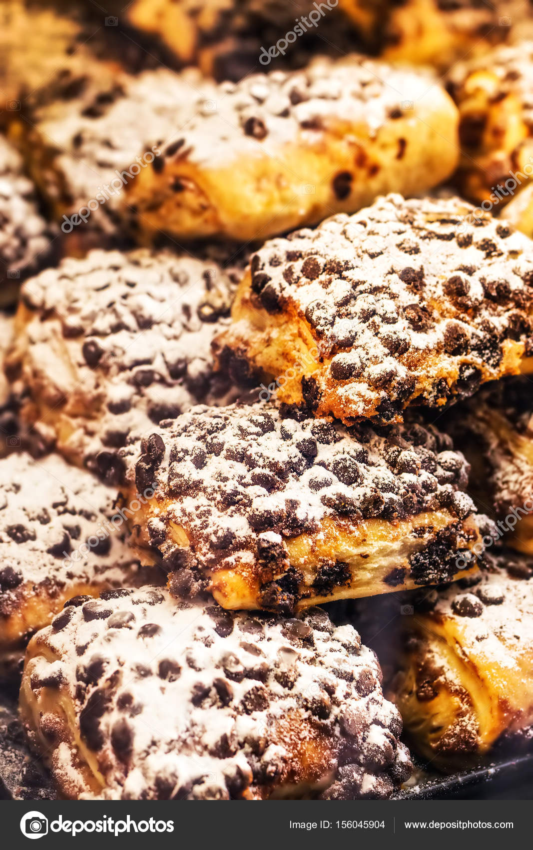 Traditional Italian sweets in a display window of a dessert shop in ...