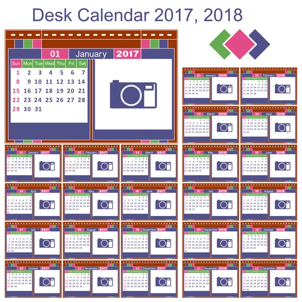 2017 2018 calendar Stock Vectors, Royalty Free 2017 2018 calendar ...